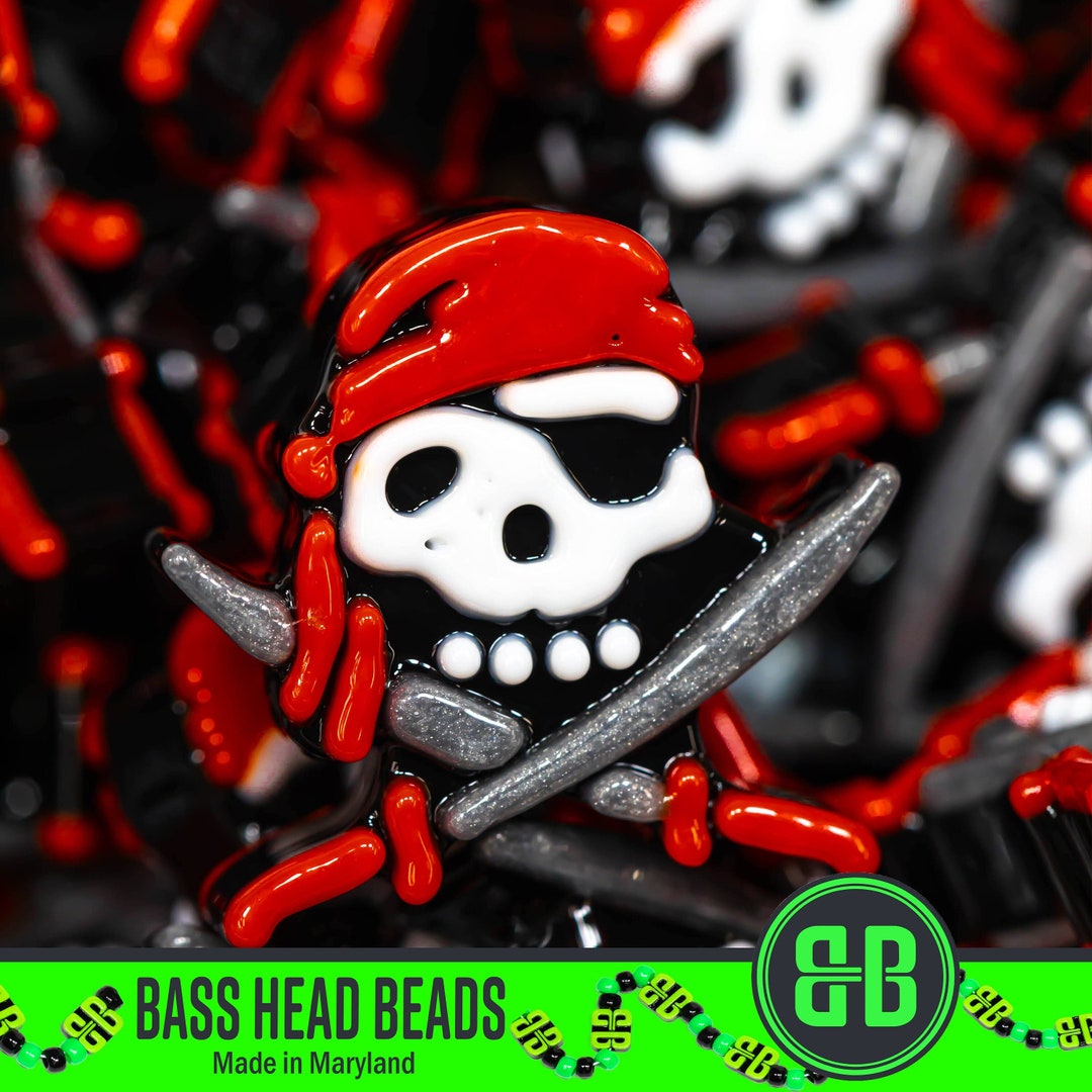 Pirate Skull Kandi Beads Packs of 10, 20, 30, or 50 Beads. 3D Printed ...