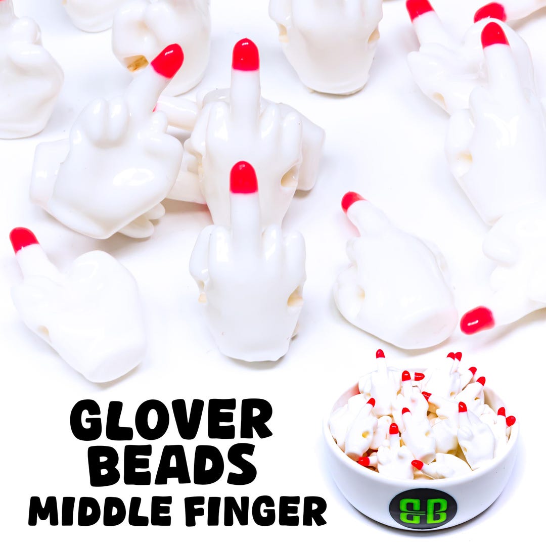Middle Finger Rave Glove Beads | EDM Festival Kandi Charms - Etsy