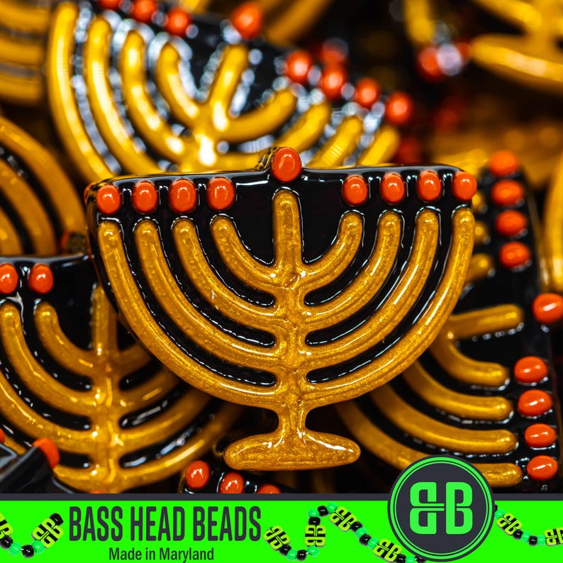 Menorah Kandi Beads | Glossy Plastic Rave Charms - Etsy