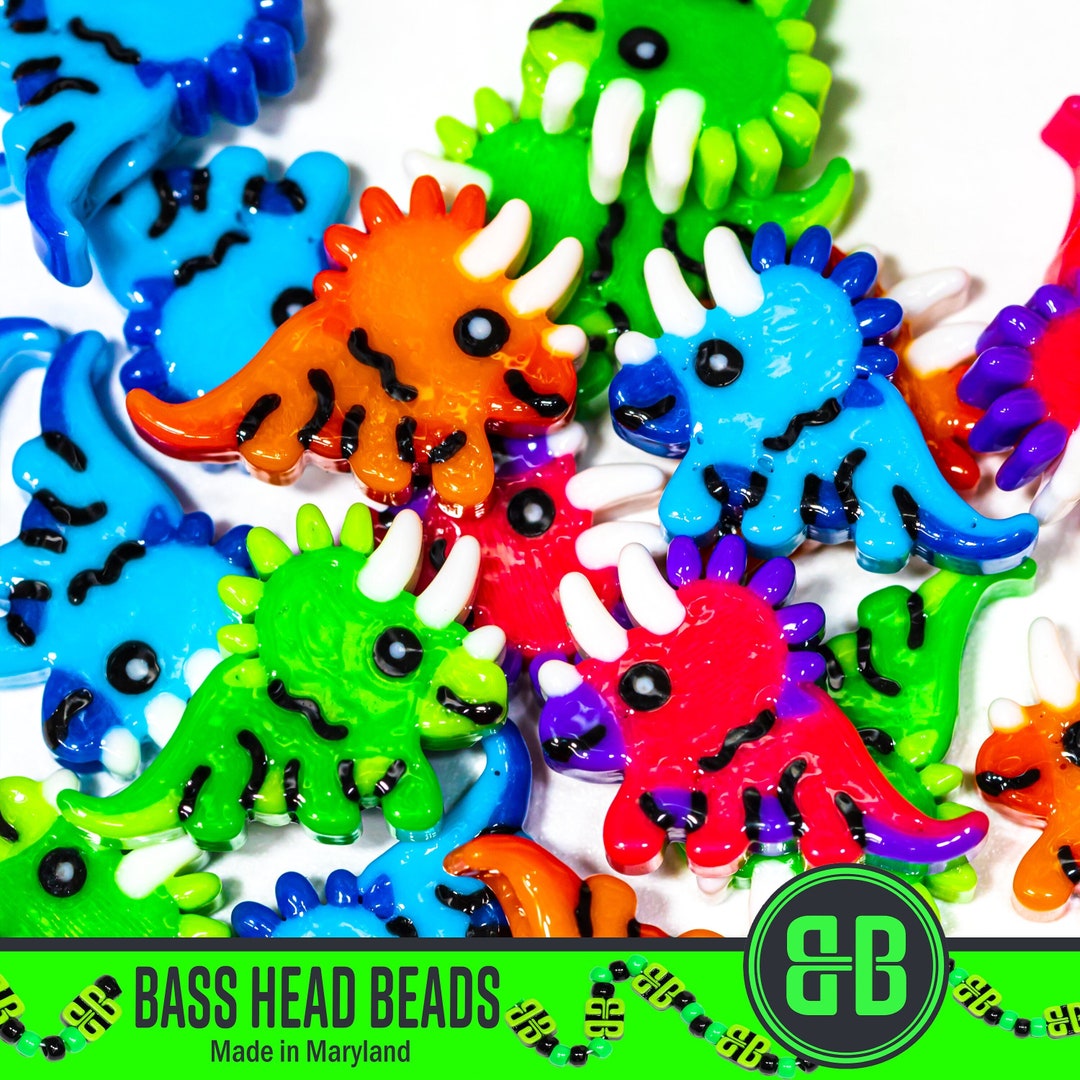 Triceratops Dinosaur Kandi Beads | Choose From Blue, Green, Orange ...