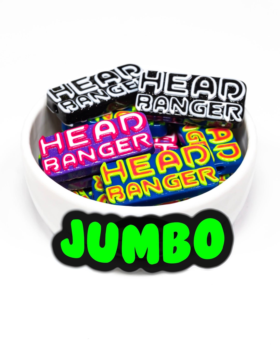 Jumbo Headbanger Beads | Packs of 3, 6, 12, or 18 Beads. Music Festival ...
