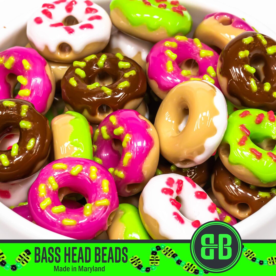 Donut Kandi Beads Packs of 4, 12, 24, or 36 Beads. 3D Printed Music ...