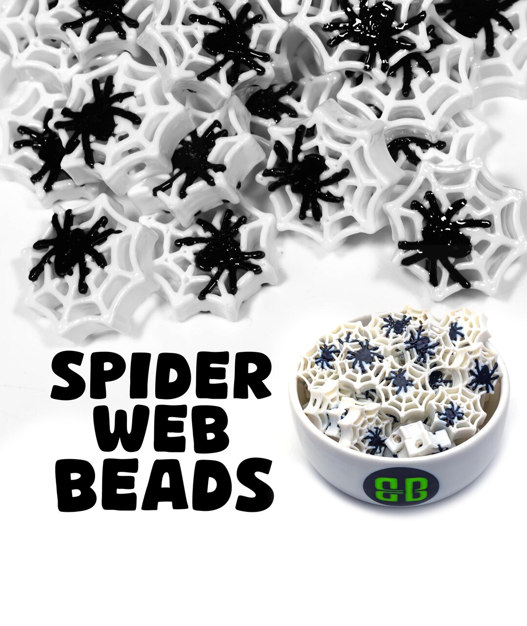 Spider Kandi Beads for Spooky Halloween Kandi | Packs of 2, 5, 10, or ...
