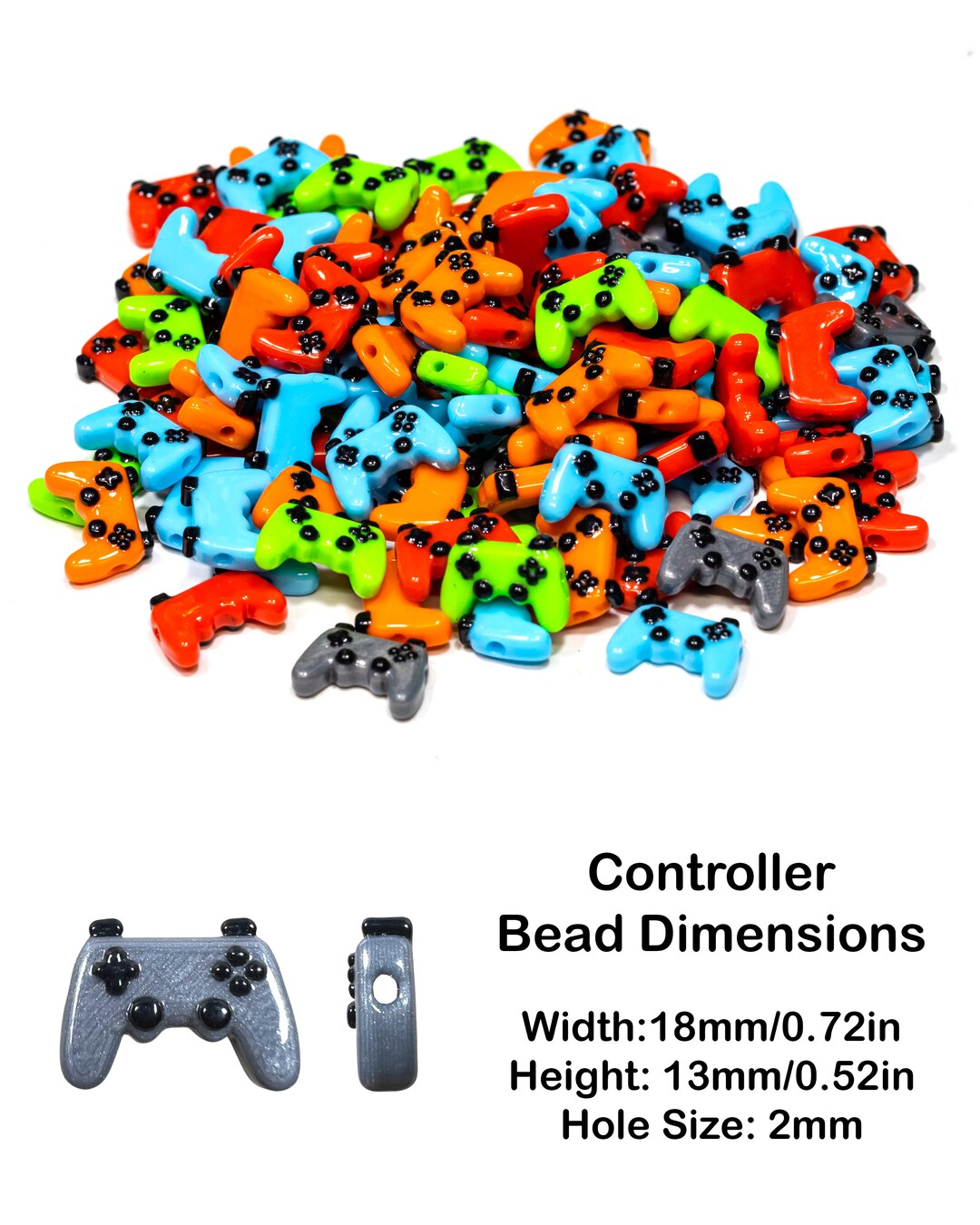 Modern Video Game Controller Kandi Beads Choose From Blue - Etsy