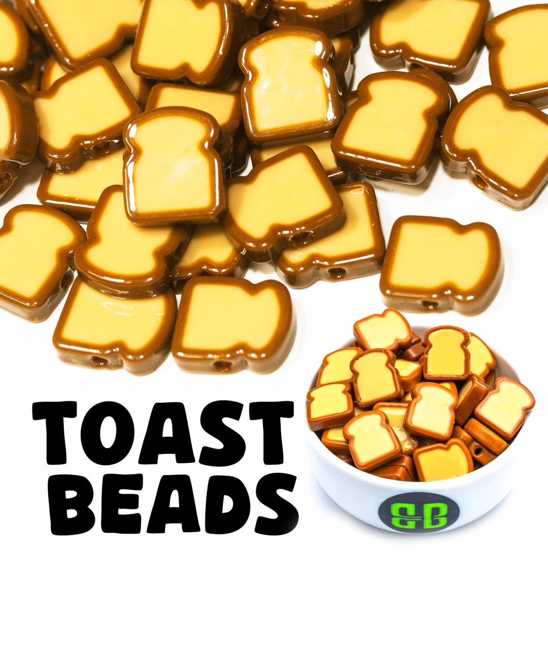 Toast/bread Kandi Beads | Packs of 5, 10, 20, or 30 Beads. 3D Printed ...