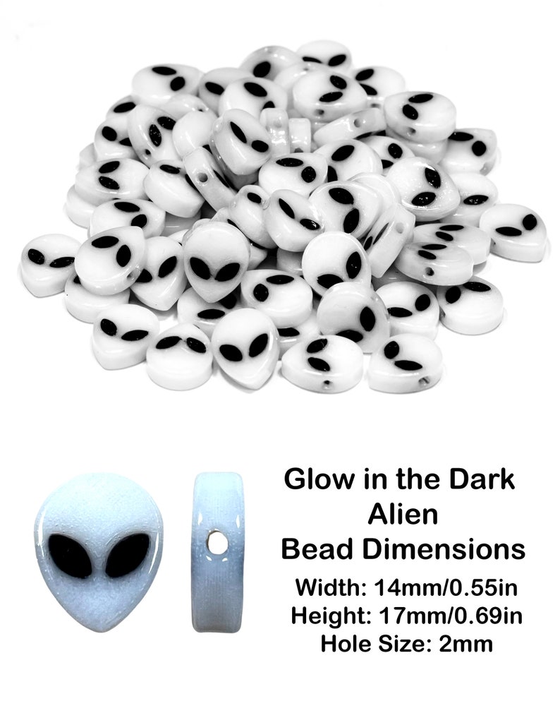 Alien Kandi Beads Glow in the Dark/uv Reactive Packs of 10 - Etsy