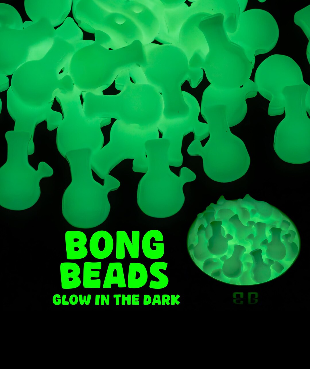 Bong Kandi Beads | Glow in the Dark/uv Reactive Packs of 5, 10, 20, or ...