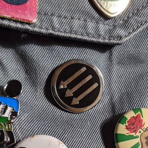 Iron Front Anti Fascist Circle Enamel Pin Antifascist Three 3 Arrows ...
