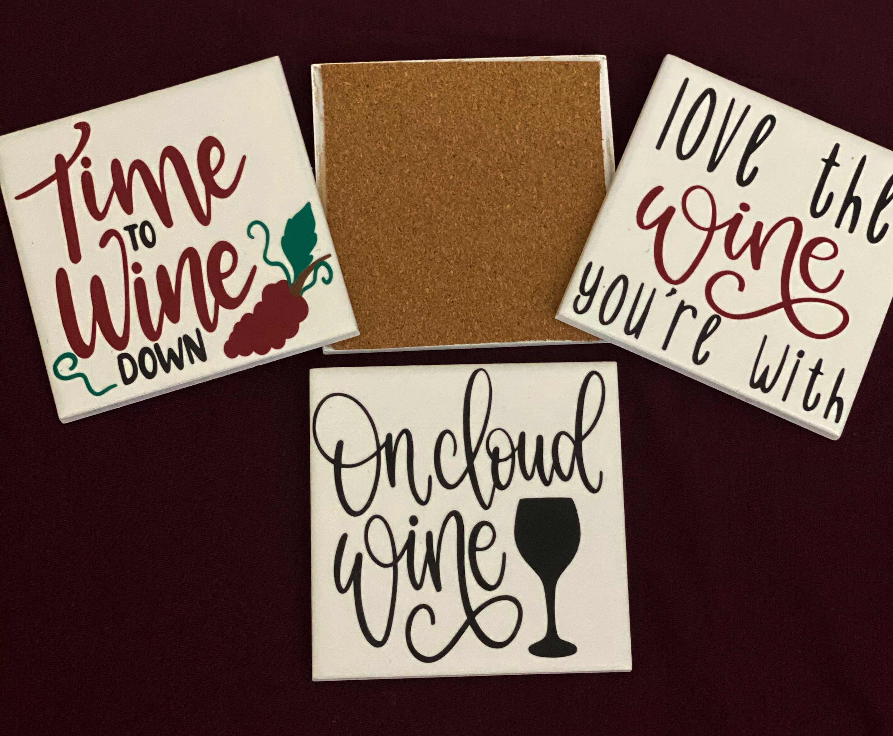 Wine Inspired Custom Coaster Set - Etsy