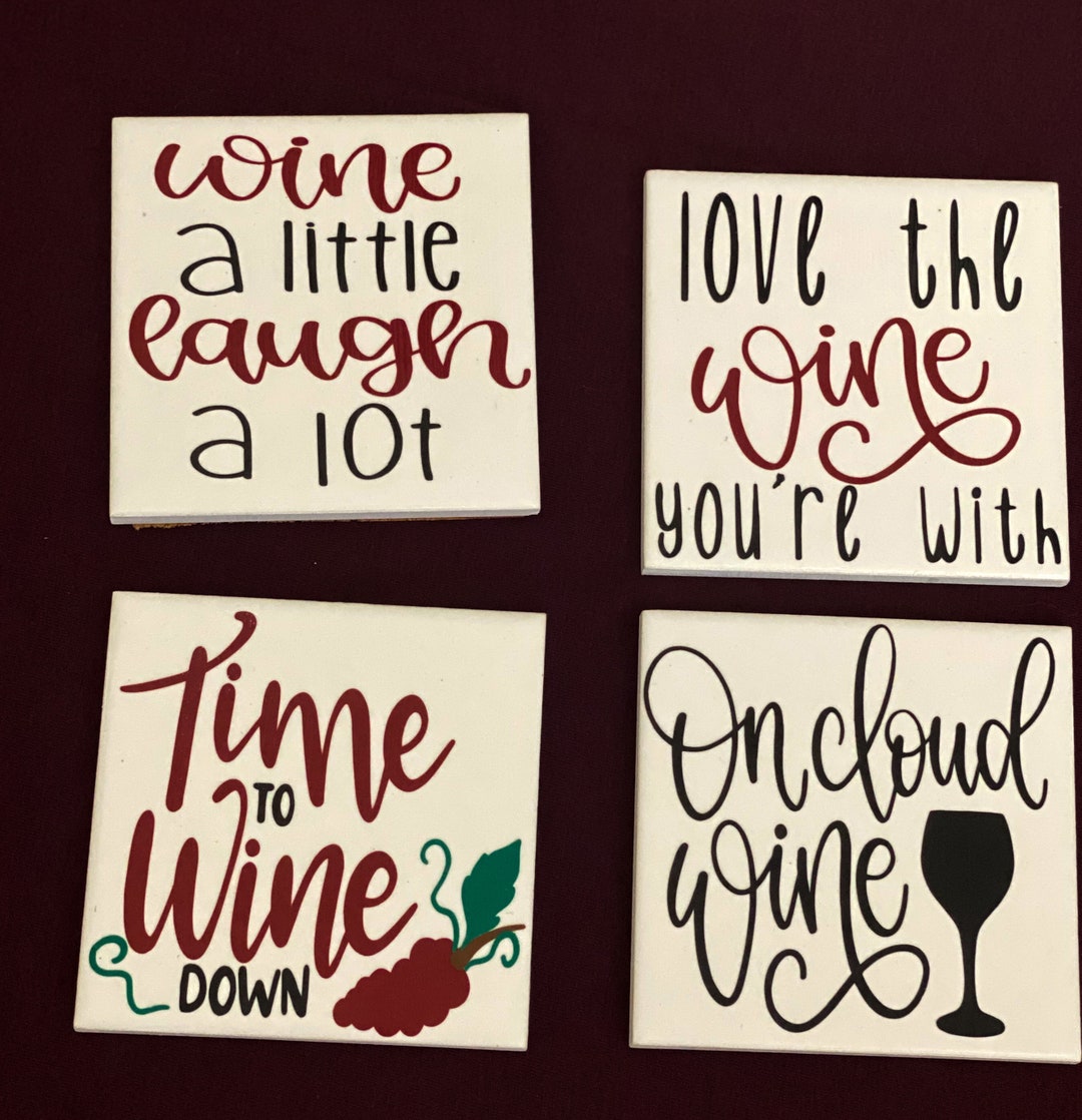 Wine Inspired Custom Coaster Set - Etsy