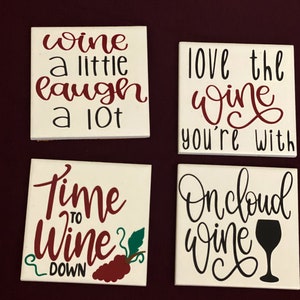 Wine Inspired Custom Coaster Set - Etsy