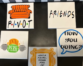 Friends TV Show Inspired Square Slate Coasters Unique Gift Ideas Sets ...