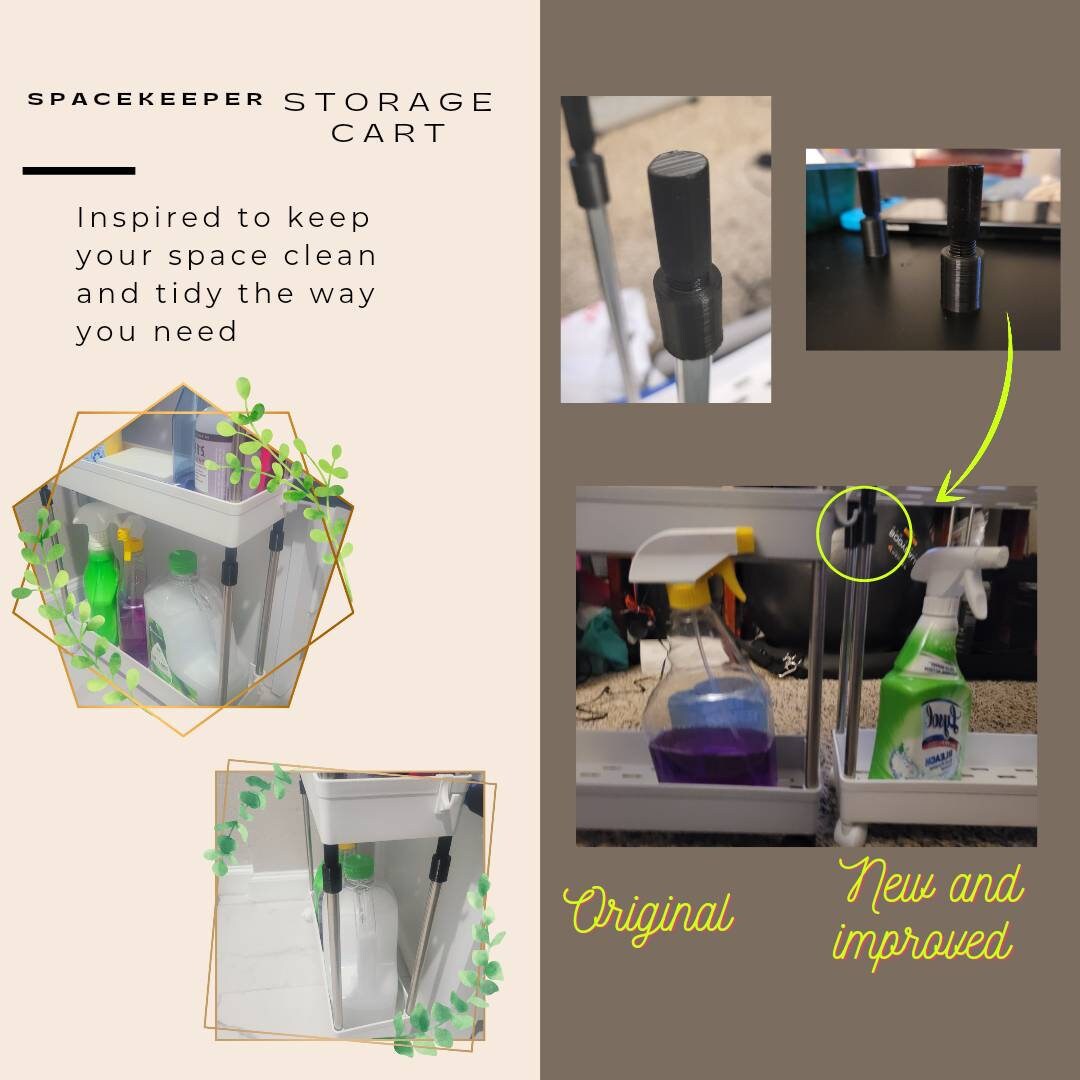 Shelf Extenders for SPACEKEEPER Storage Cart Slim 3 Tier Mobile ...