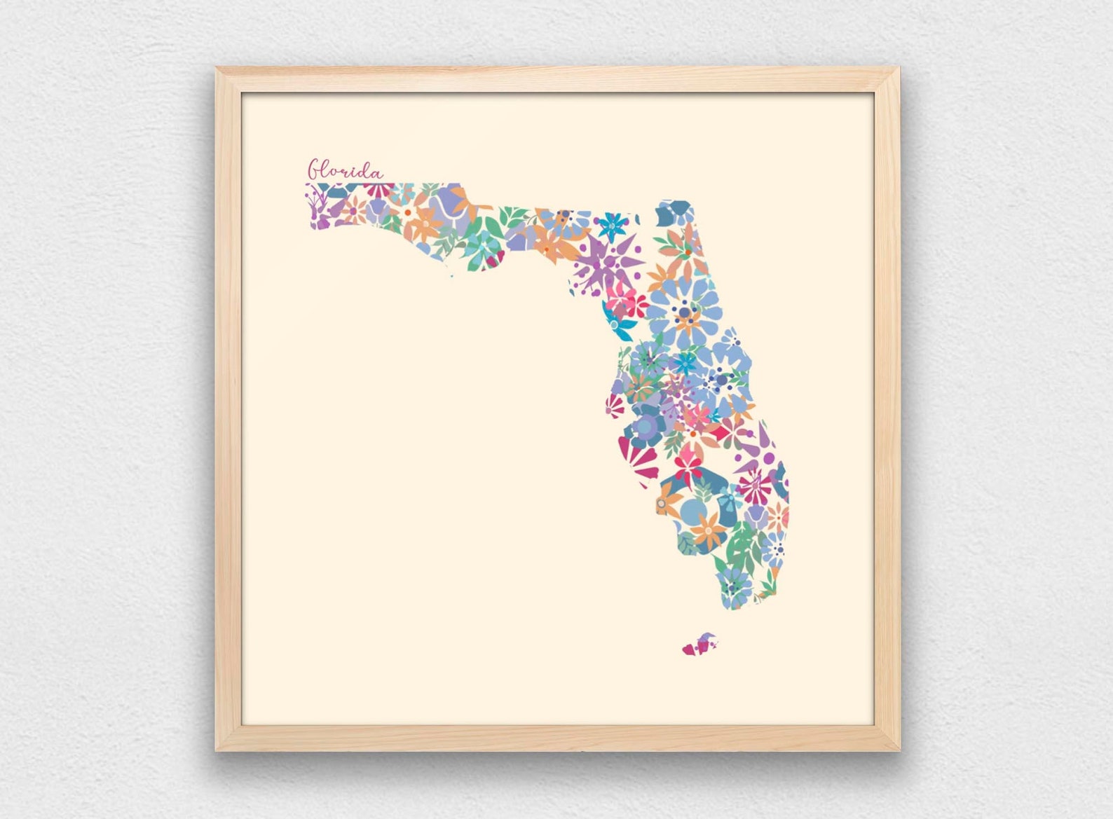 Print of Florida Digital Download Florida Art State Print | Etsy
