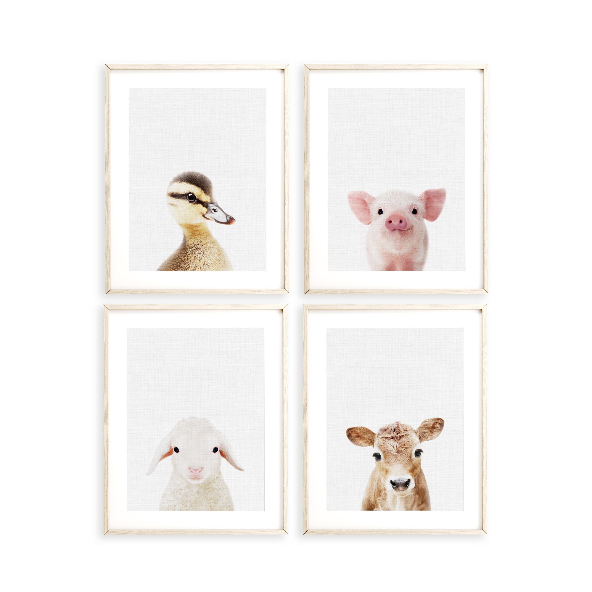 Baby Farm Animal Nursery Prints Set of 4 Farm Nursery Art | Etsy