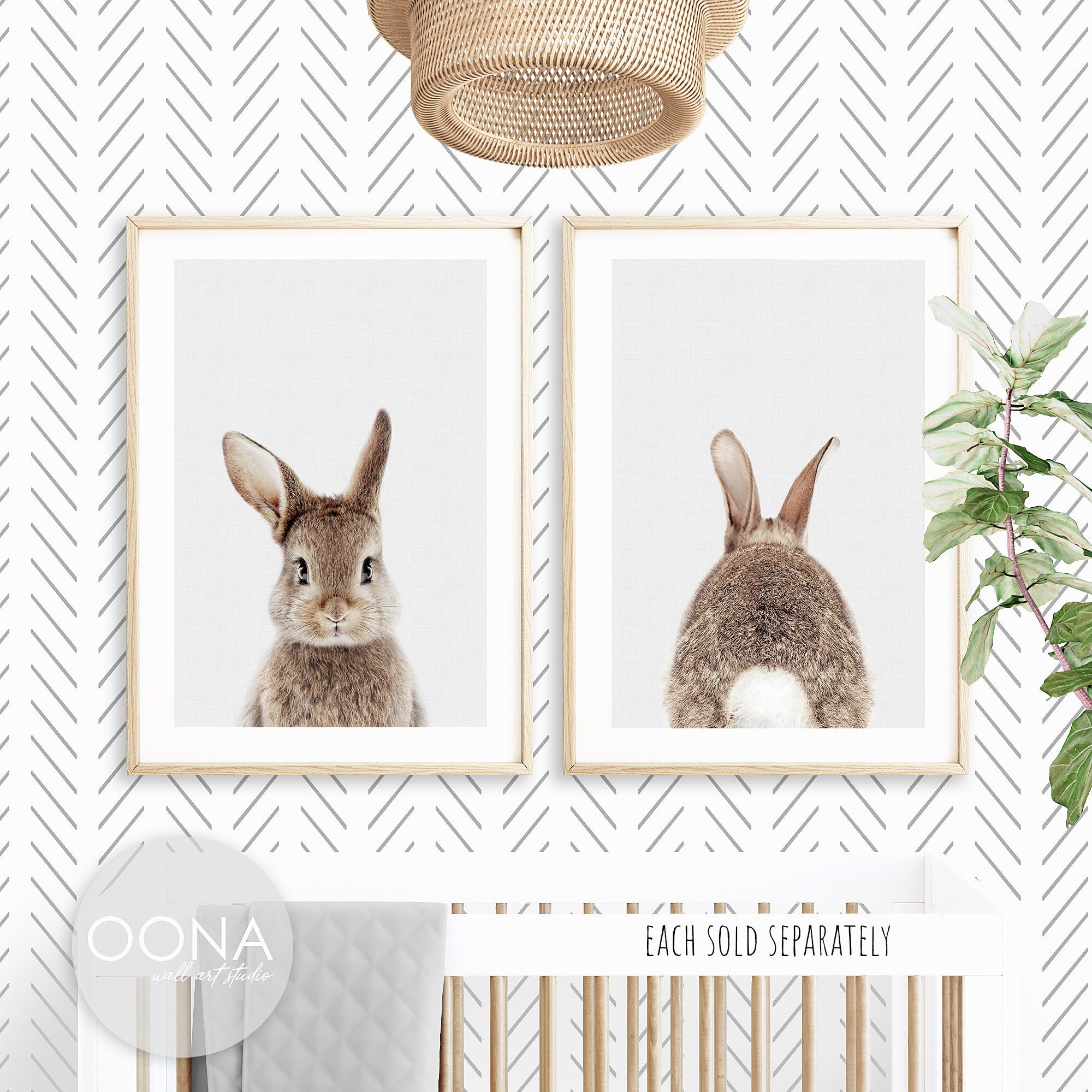 Baby Bunny Print Nursery Artwork Bunny Art Nursery Animals | Etsy