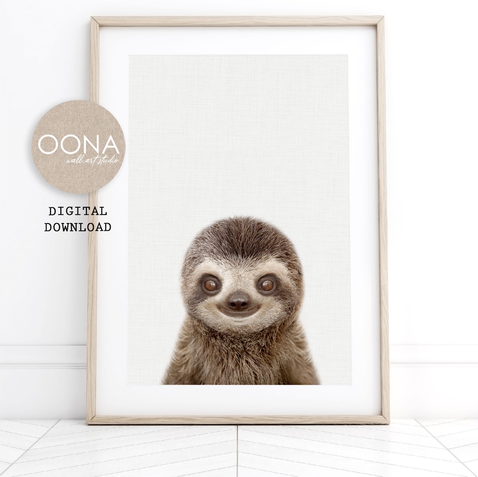 Sloth Print Baby Sloth PRINTABLE Animal Wall Art Jungle | Etsy
