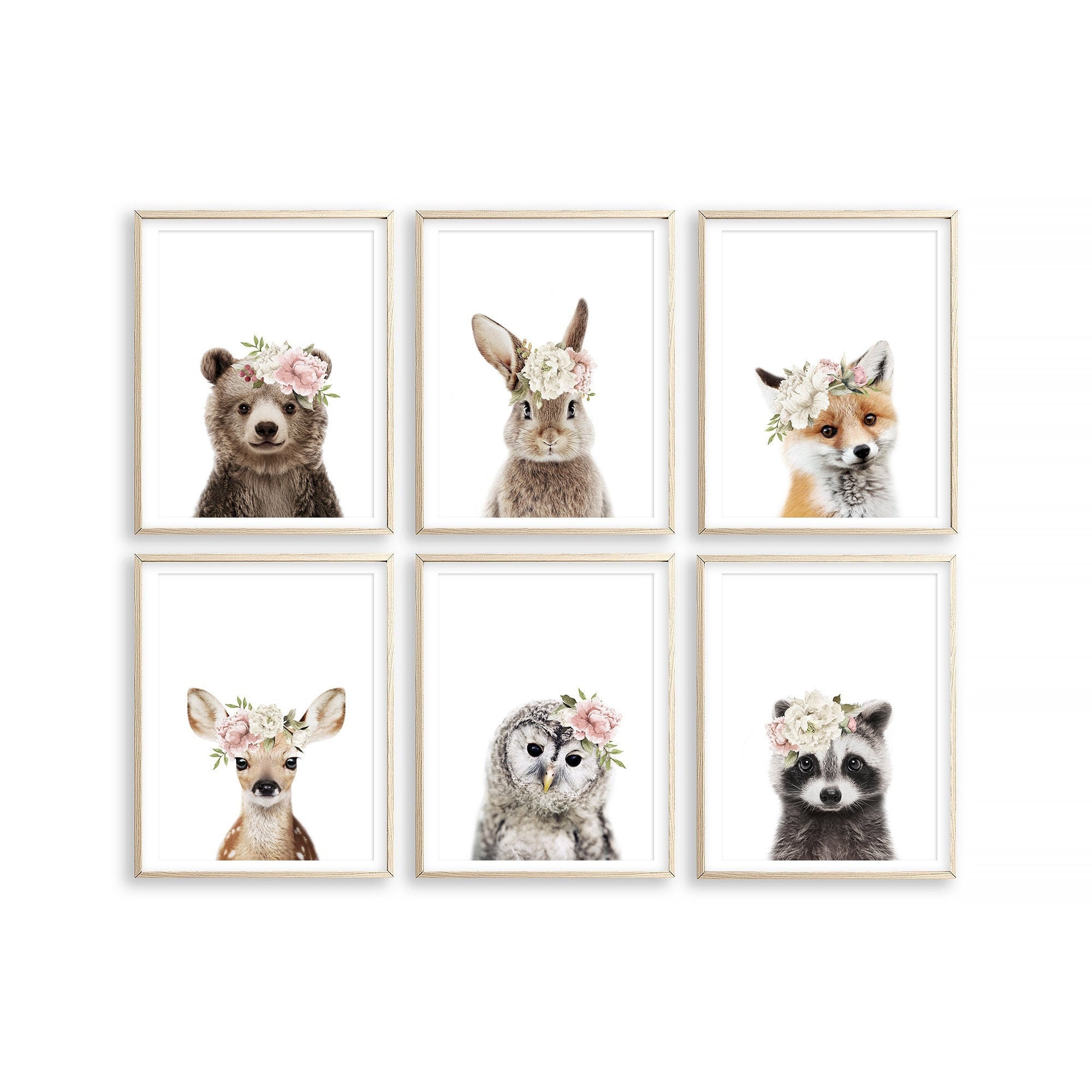 Woodland Nursery Prints Girl Nursery Decor Girl Baby Animals - Etsy