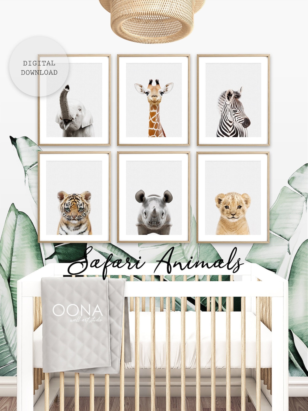 Tropical Nursery Art Cute Animal Print Rainforest Nursery Poster Jungle ...