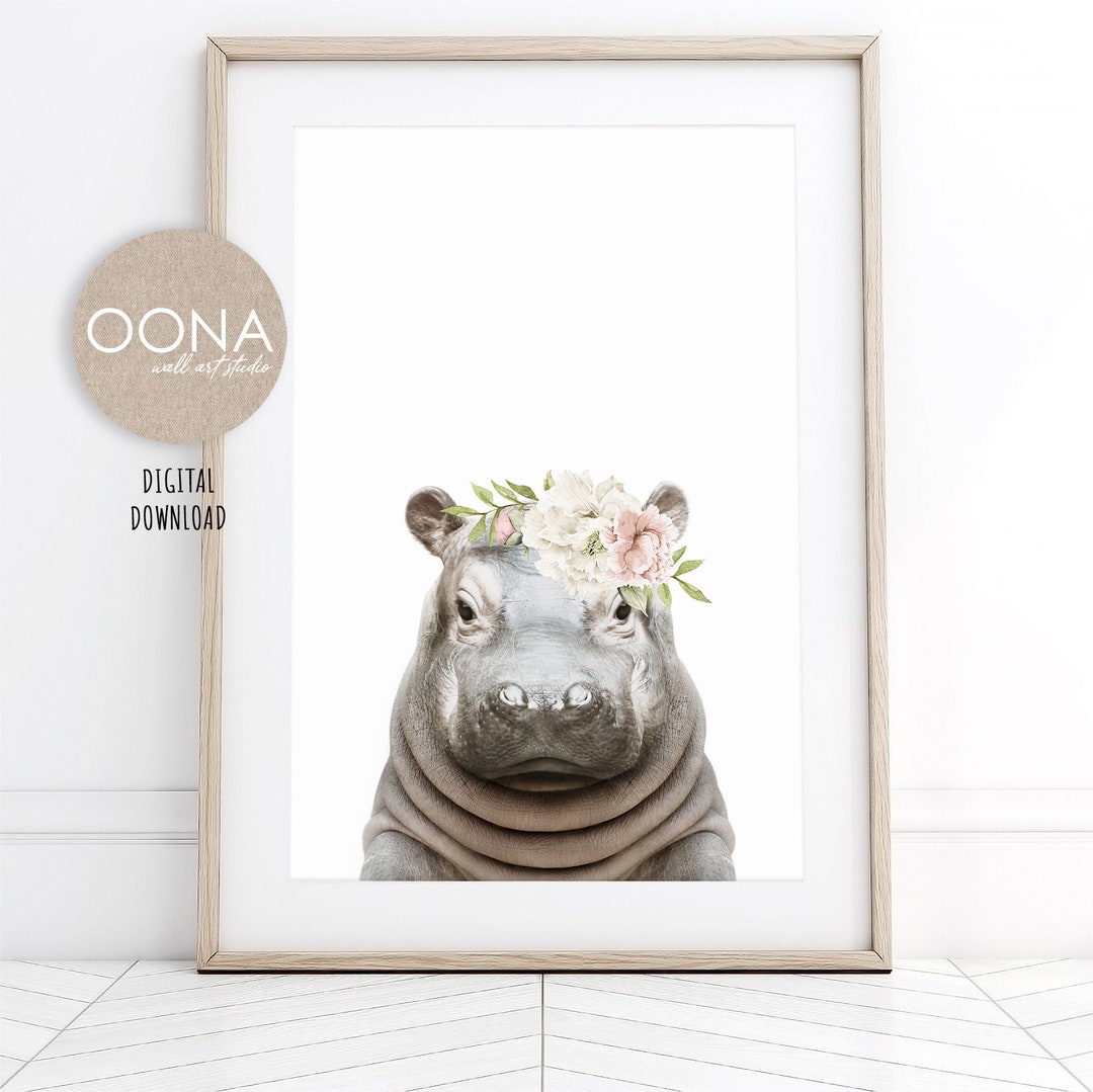 Baby Mädchen Safari Wand Dekor Baby Nilpferd Print Safari Animal Prints ...