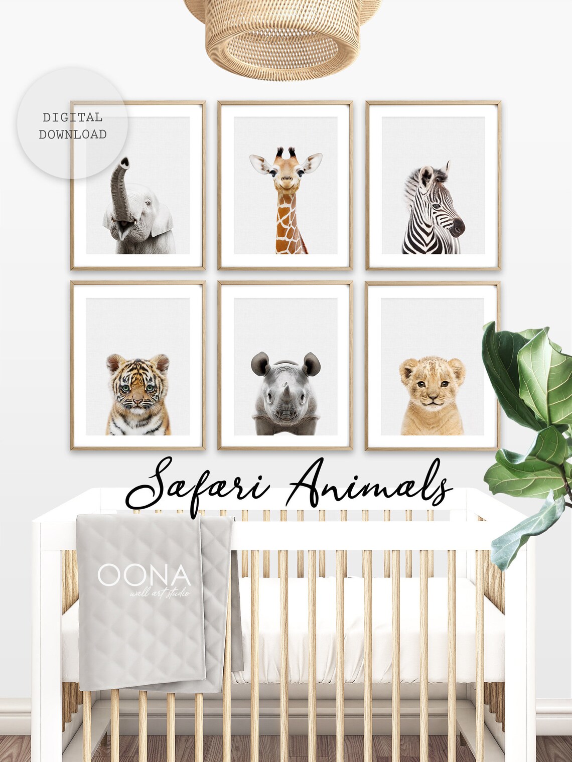 Tropical Nursery Art Cute Animal Print Rainforest Nursery | Etsy
