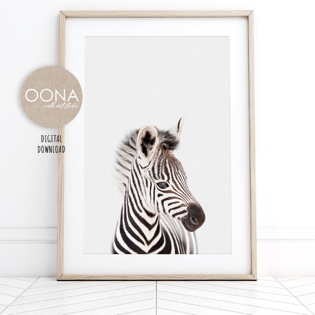 Safari Animal Nursery Prints Zebra Print Printable Wall Art, Zoo Animal ...