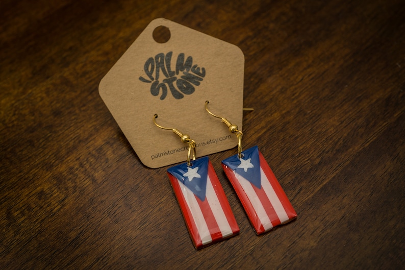 Puerto Rican Flag Earrings Handmade Polymer Clay Earrings | Etsy