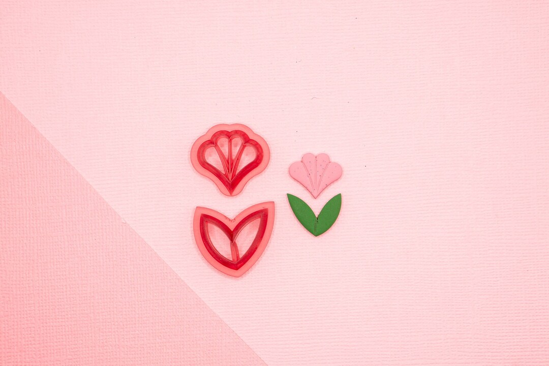 2 Piece Flower Set Clay Cutter, Floral Polymer Clay Cutter Set - Etsy