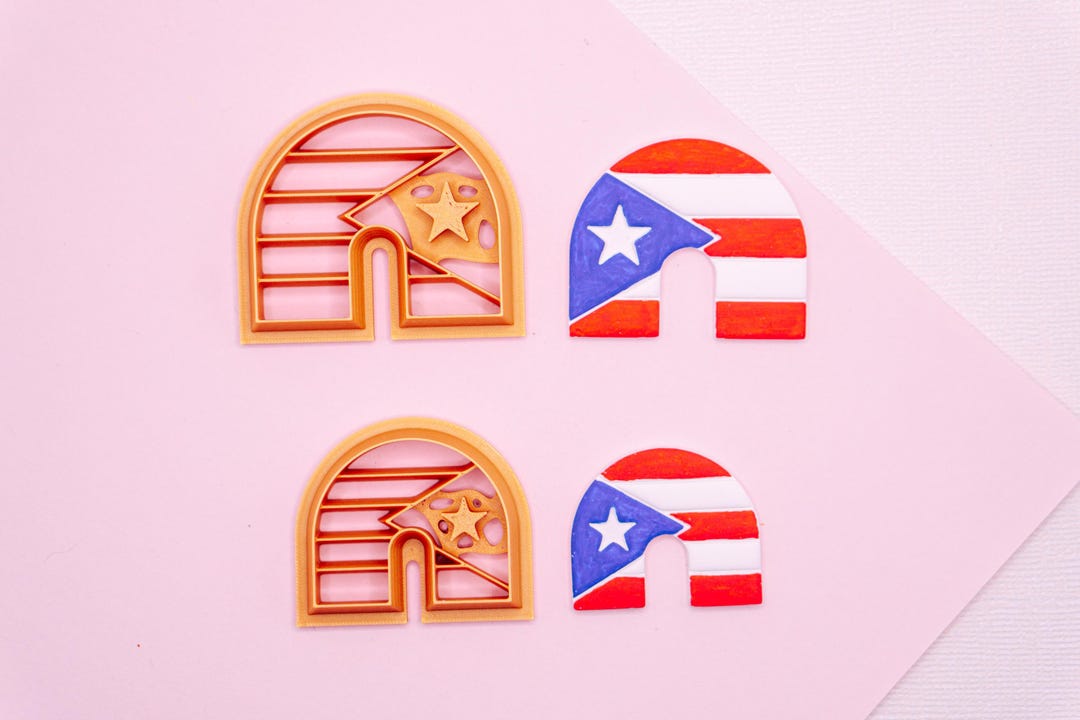 Puerto Rico Flag Wide Arch Clay Cutter, Puerto Rican Polymer Clay ...
