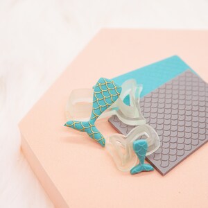 Mermaid Tail Polymer Clay Cutters and Scales Texture Mat Set - Etsy