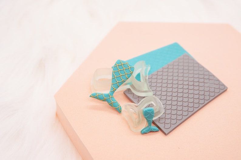 Mermaid Tail Polymer Clay Cutters and Scales Texture Mat Set - Etsy