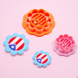 Puerto Rico Flag Flower Clay Cutter, Puerto Rican Polymer Clay Cutter ...