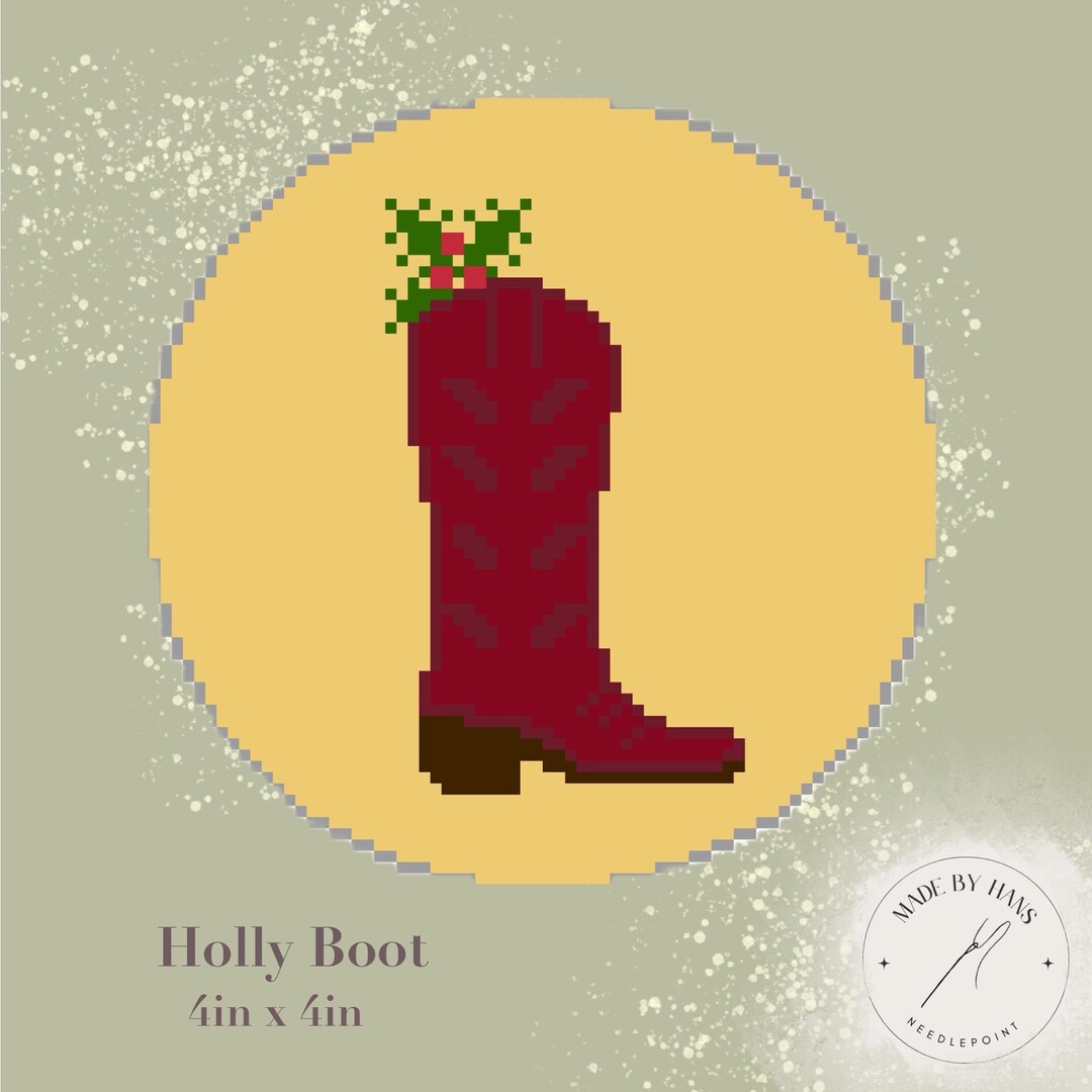 Holly Boot DIGITAL Needlepoint Chart - Etsy