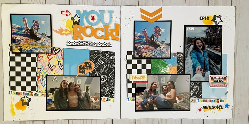 Scrapbook Pre-cut Kit 6 Pages Boy Girl 90's - Etsy Canada