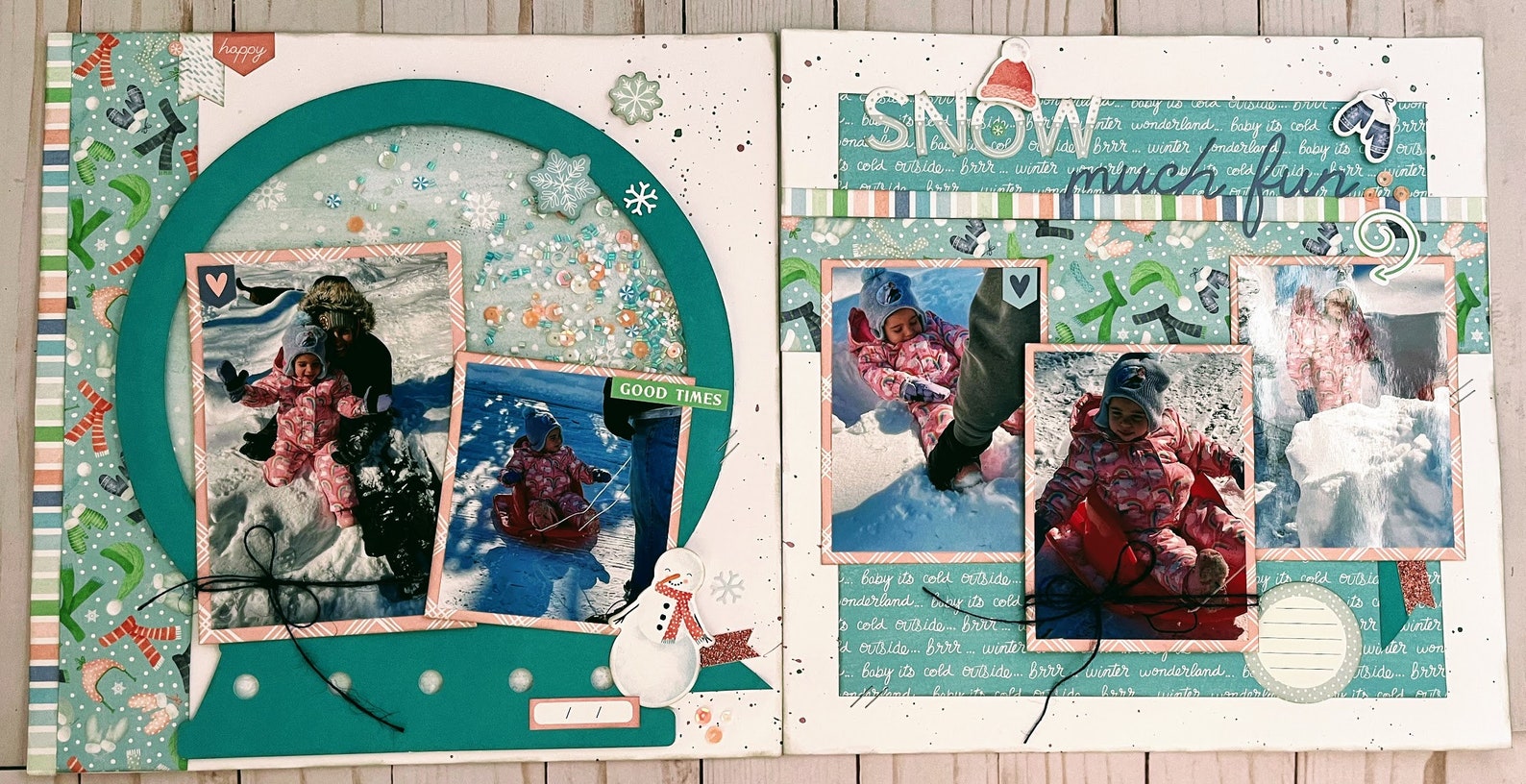 Winter Greetings 6 Page Scrapbook Kit Pre-cut Skiing Winter Outdoors - Etsy