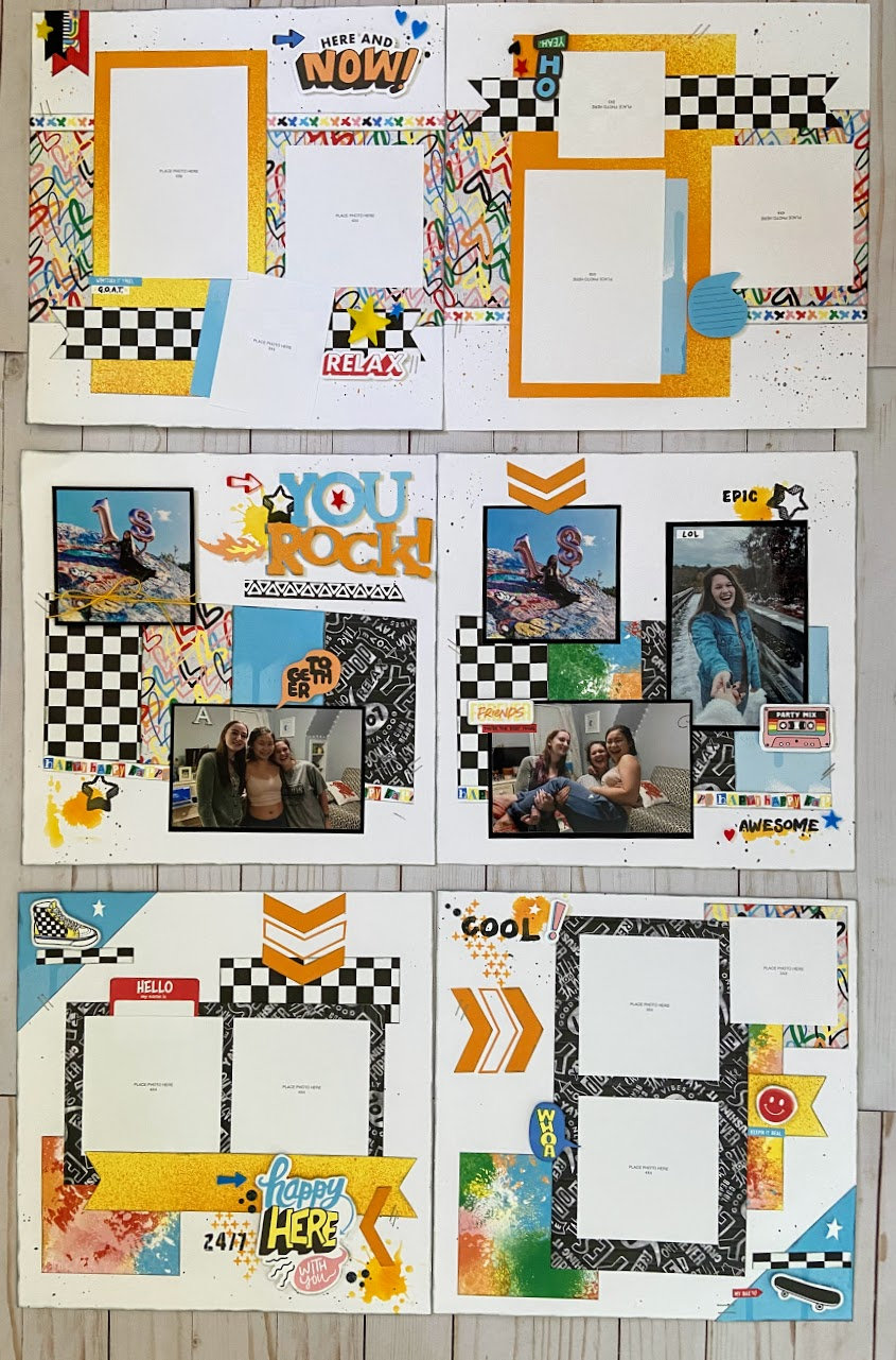 Scrapbook Pre-cut Kit 6 Pages Boy Girl 90's - Etsy Canada