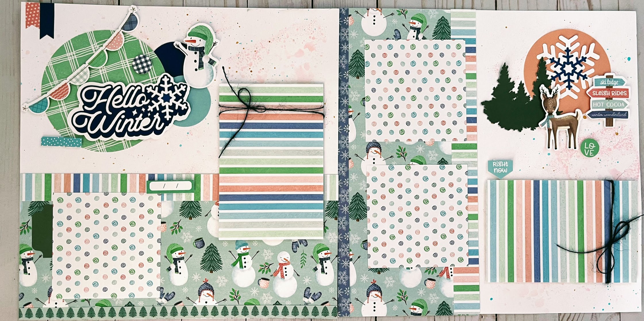 Winter Greetings 6 Page Scrapbook Kit Pre-cut Skiing Winter Outdoors - Etsy