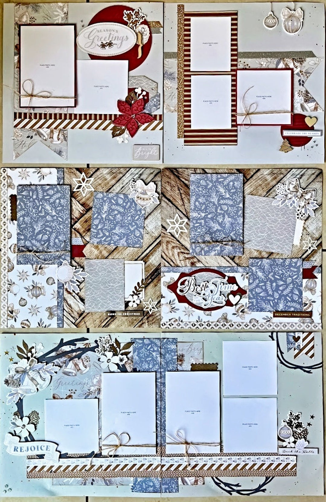 Silver Bells Holiday Christmas 6-page Scrapbook Kit - Etsy