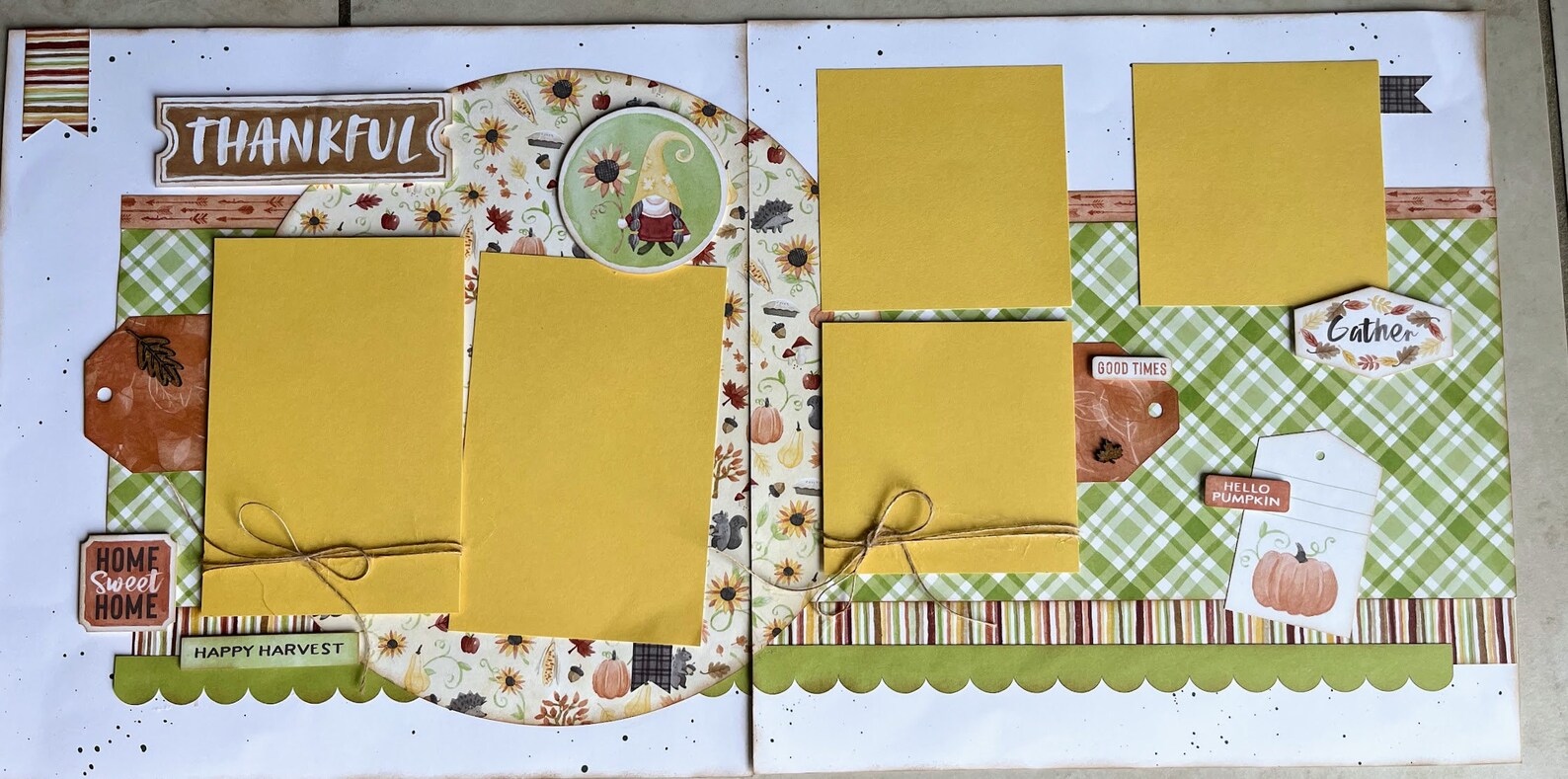 Gnome Fall Fun Scrapbook Kit 6-pages Autumn - Etsy