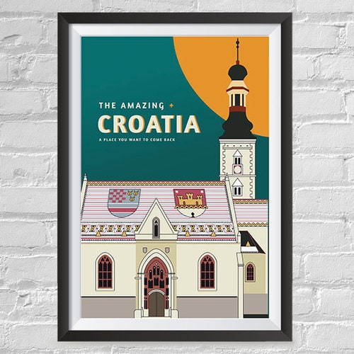 Croatia Dubrovnik Vintage Travel Poster - Etsy