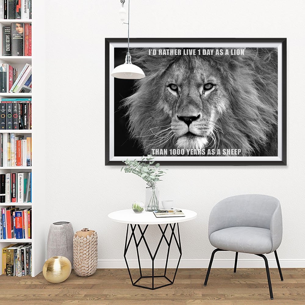 Most Popular Lion Theme Quote Posters - Power Strength Brave Beast ...