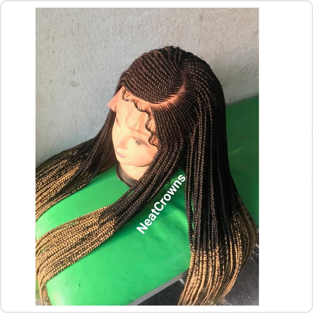 READY TO SHIP Cornrows wig cornrow wigs braided tribal wig box | Etsy