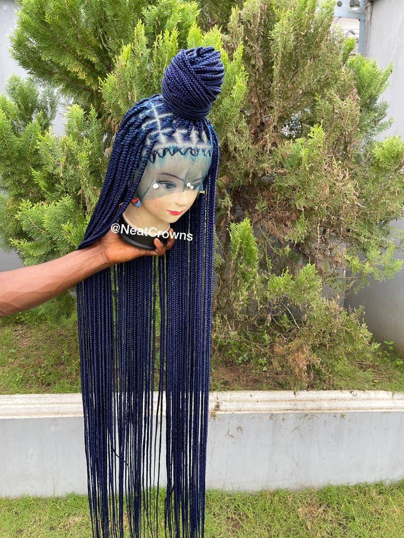 Colored Braided Wig Tribal Cornrows Wig Cornrow Wigs Bob Box Braids ...