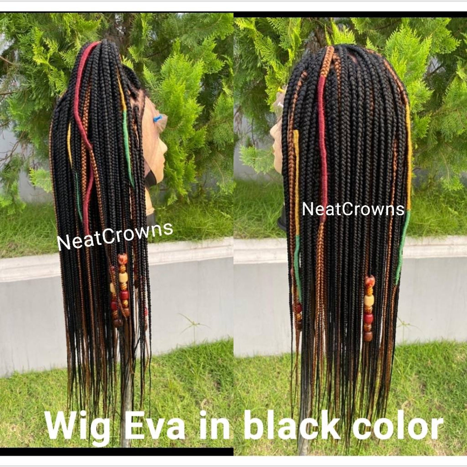 Eva Marcielle Knotless Box Braids Wig for Black Women Cornrows Cornrow ...