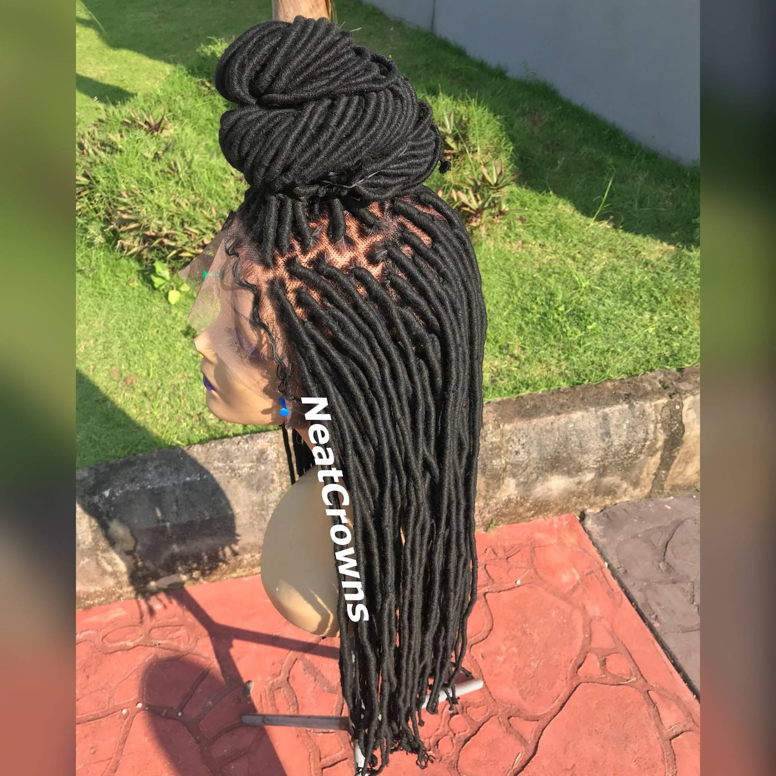 Ready to Ship Dreadlocks Faux Locs Knotless Box Braids Wig for Black ...