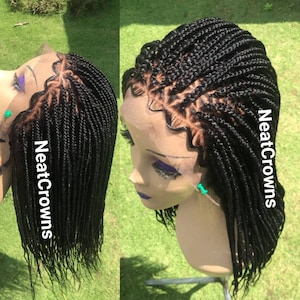 Triangle Parts Knotless Box Braids Wig for Black Women Cornrows Wig ...