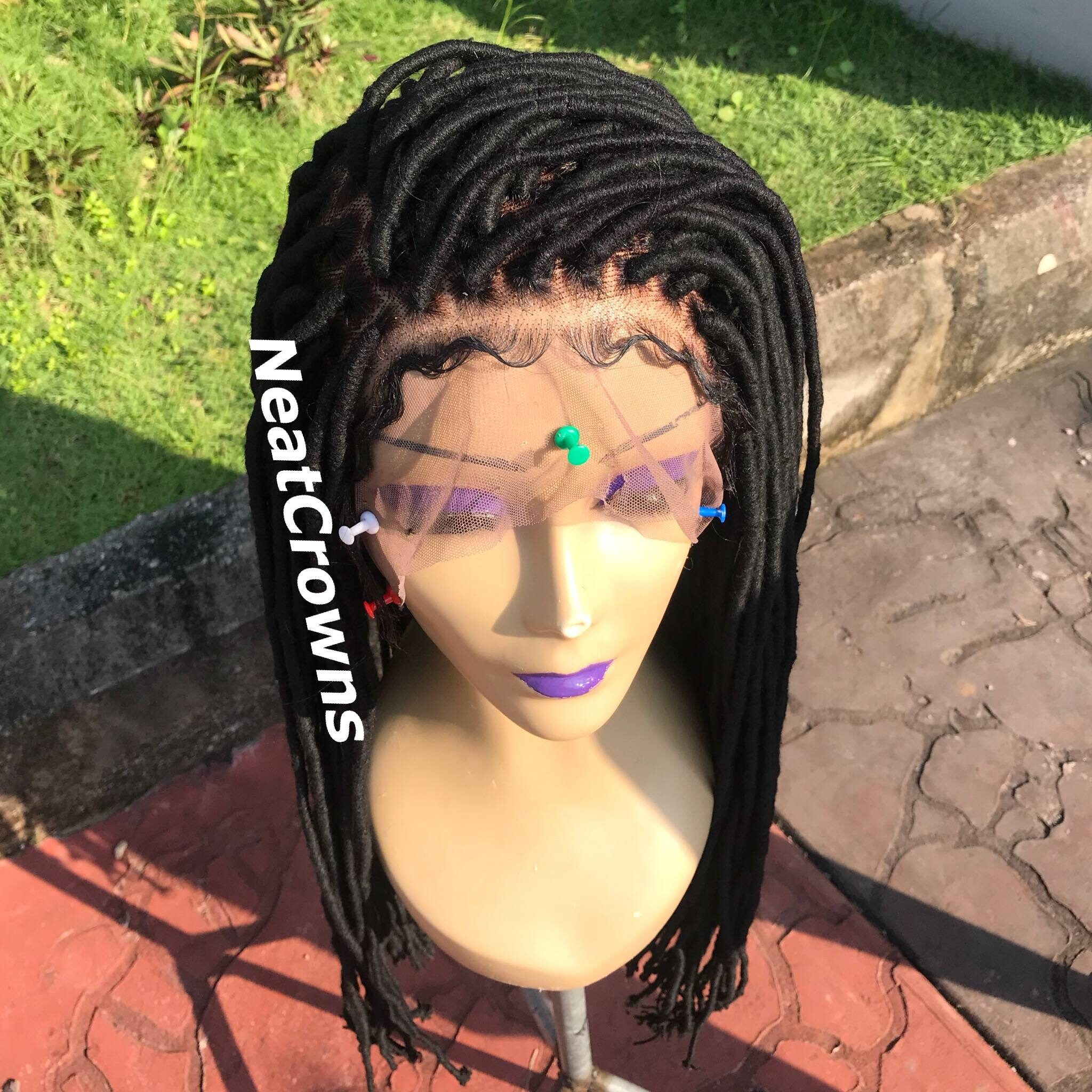 Ready to Ship Dreadlocks Faux Locs Knotless Box Braids Wig for Black ...