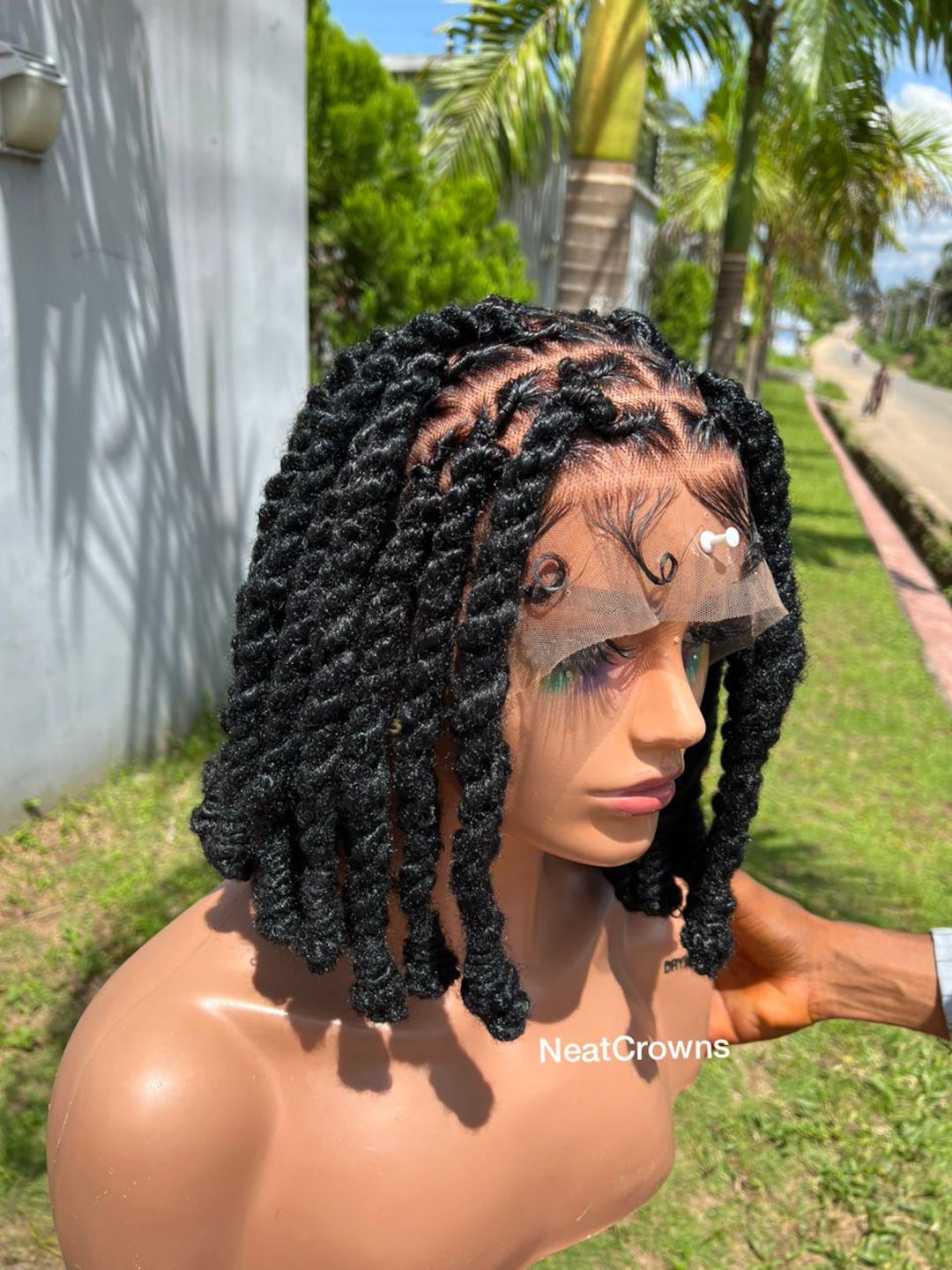 Unisex Invisible Locs Full Lace Dreadlocks Wig Faux Locs Bohemian Locs ...