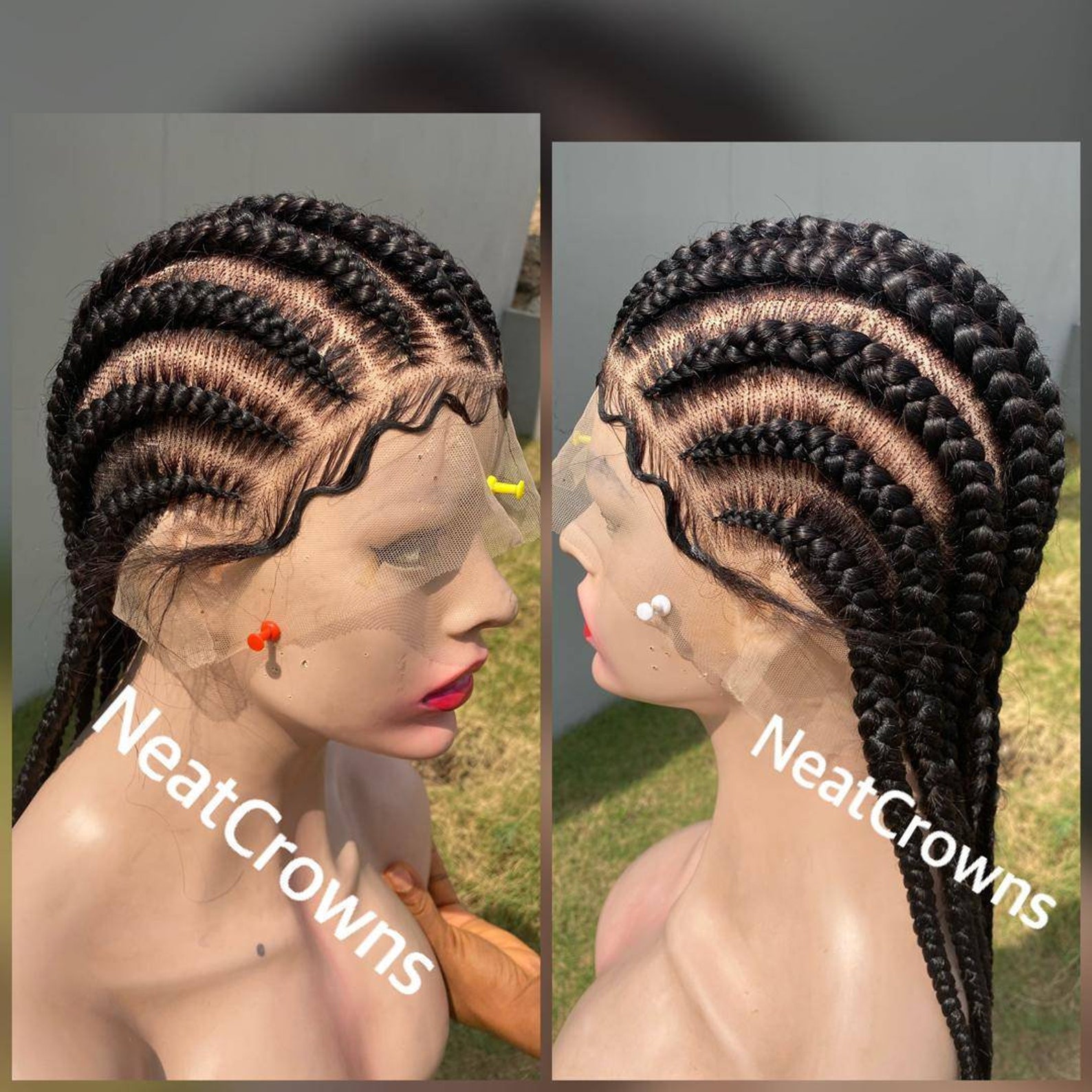 Stitch Feedin Cornrow Wig Cornrows Wigs Triangle Knotless Box - Etsy