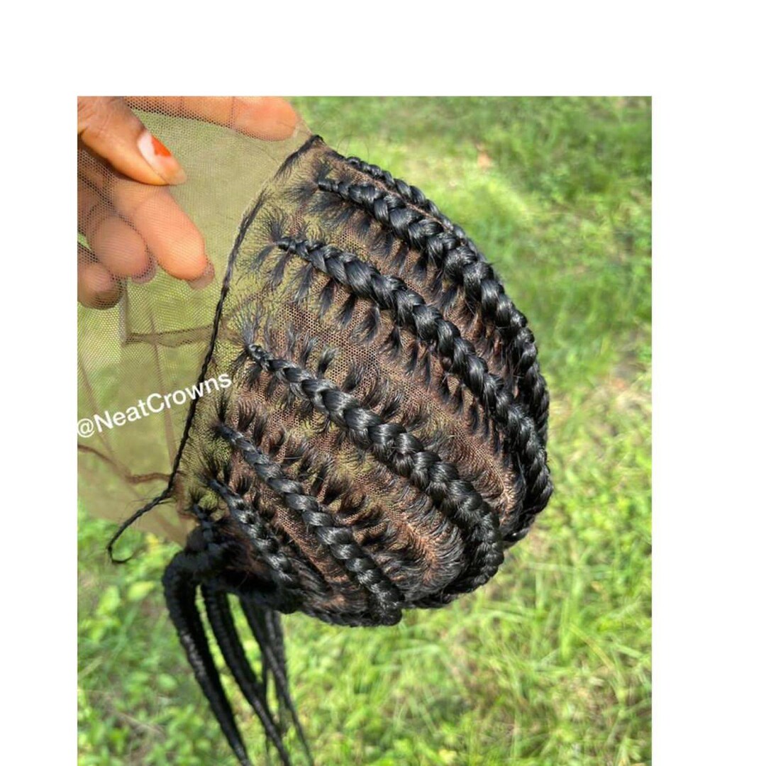 Stitch Feedin Cornrow Wig Cornrows Wigs Triangle Knotless Box Braids ...